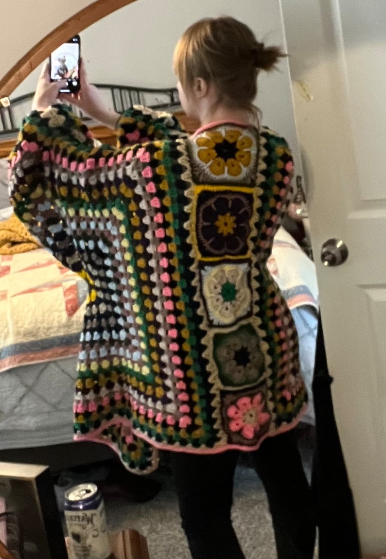Oversized Granny Square Hexi Crochet Cardigan - Etsy