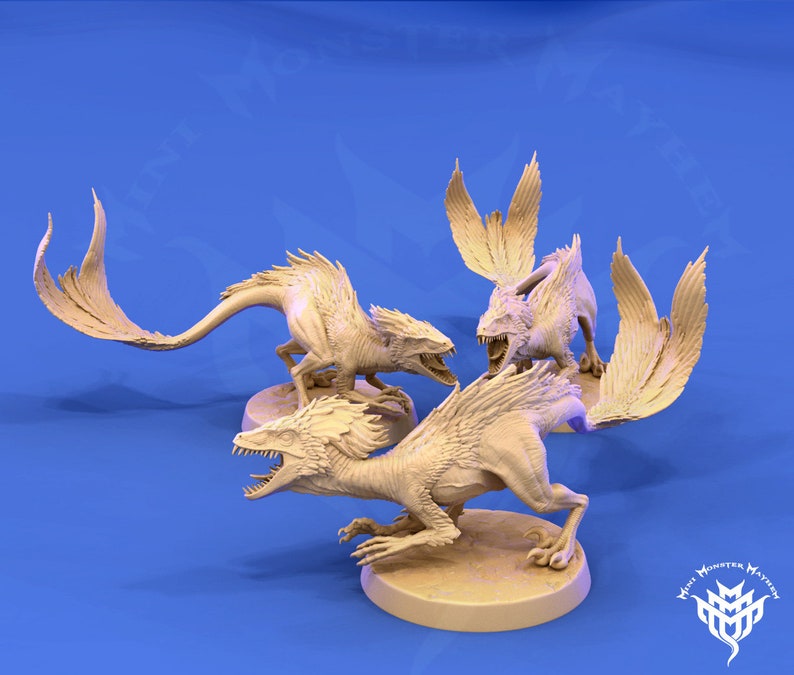 Feathered Raptors Dinosaur Velociraptor Mini Monster - Etsy