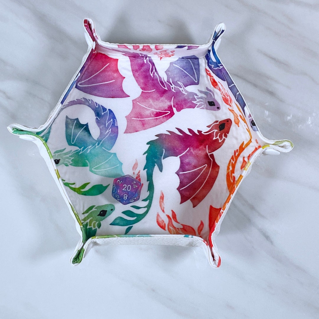 Large Dragons Small Hexagon Snap Dice Tray, Collapsible Dungeons ...