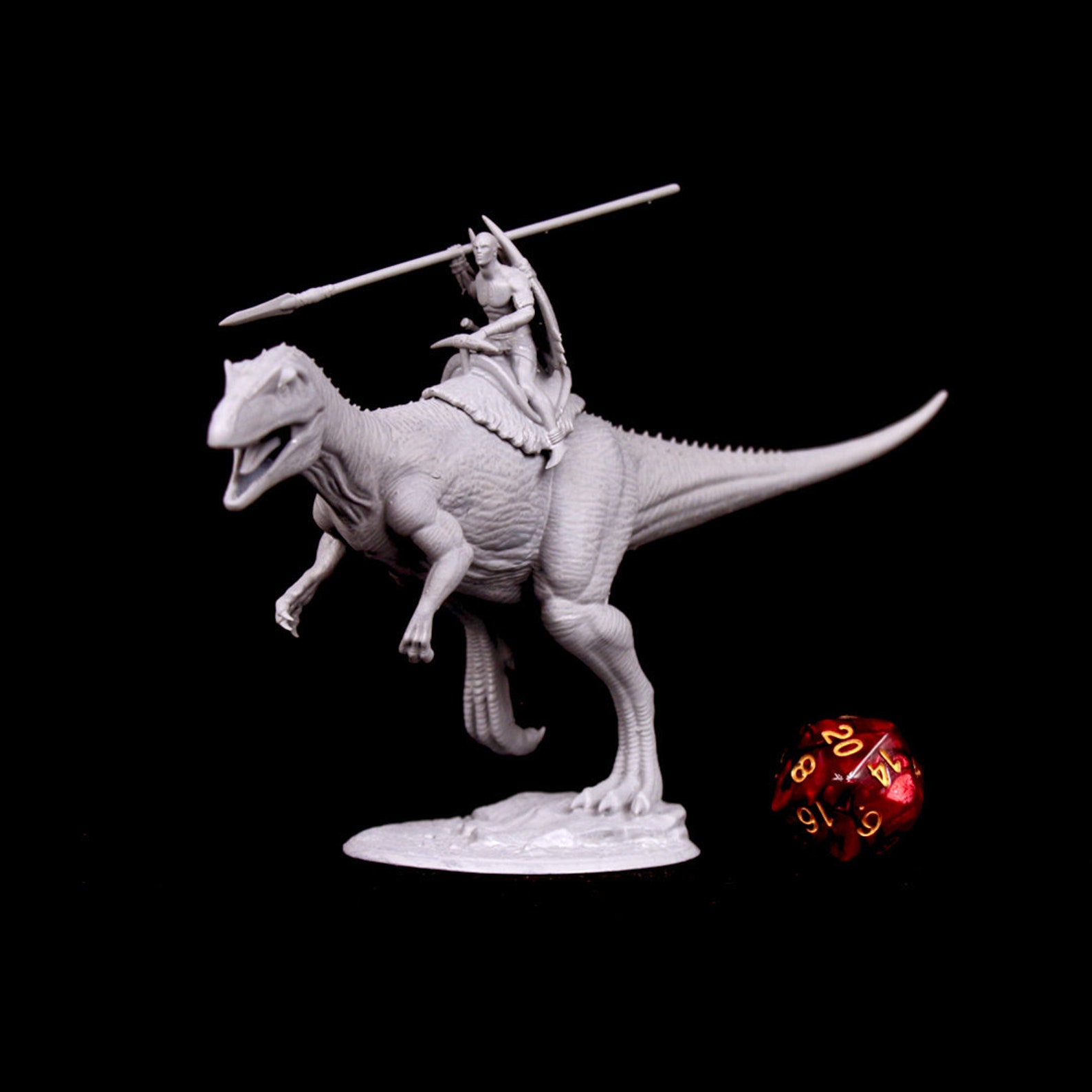 Allosaurus, Optional Riders, Jurassic Tribe, Dinosaur, Dnd, Resin ...