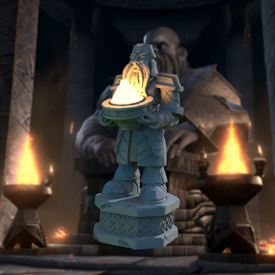 Dwarven Statue, LED Fantasy Miniatures, Light Effect, Dnd, TTRPG ...