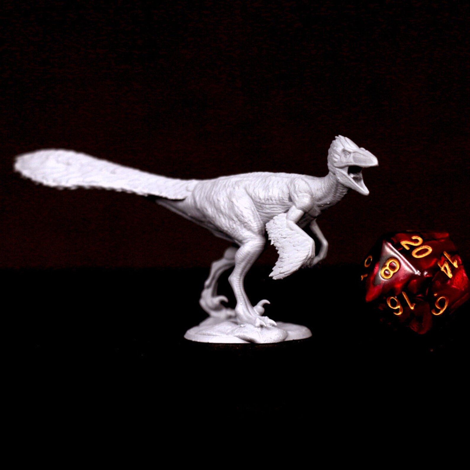 Feathered Utah Raptor, Jurassic Tribe, Dinosaur, Dnd, Resin Miniature ...