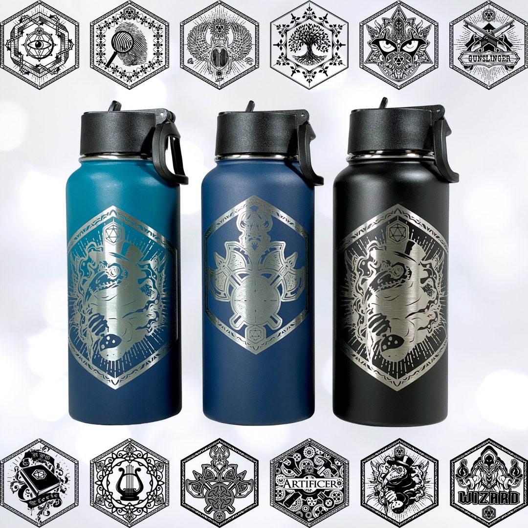 Hexagon Class Themed Water Bottle, 32oz Insulated, Dungeons and Dragons ...