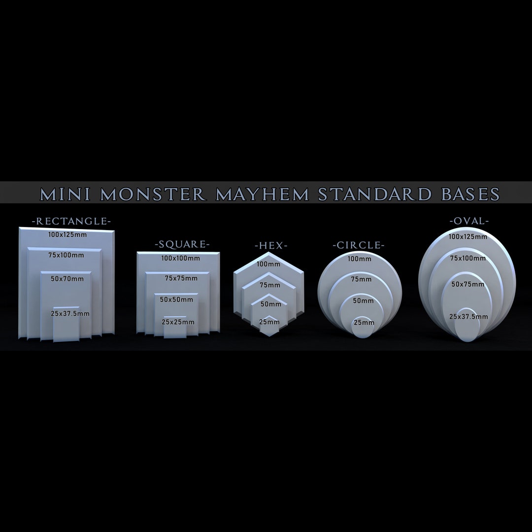Miniature Bases, Circle, Square, Hexagon, Rectangle, Mini Monster ...