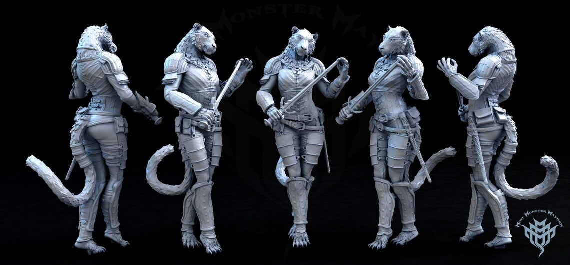 Tabaxi Miniature, Mini Monster Mayhem, Awaken Beast Within, TTRPG Mini ...