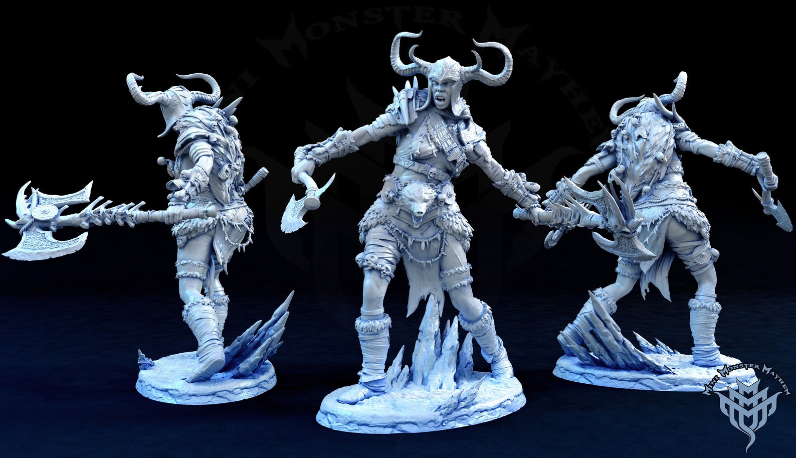 Frost Giant and Mammoth Miniature, Mini Monster Mayhem, Frozen ...