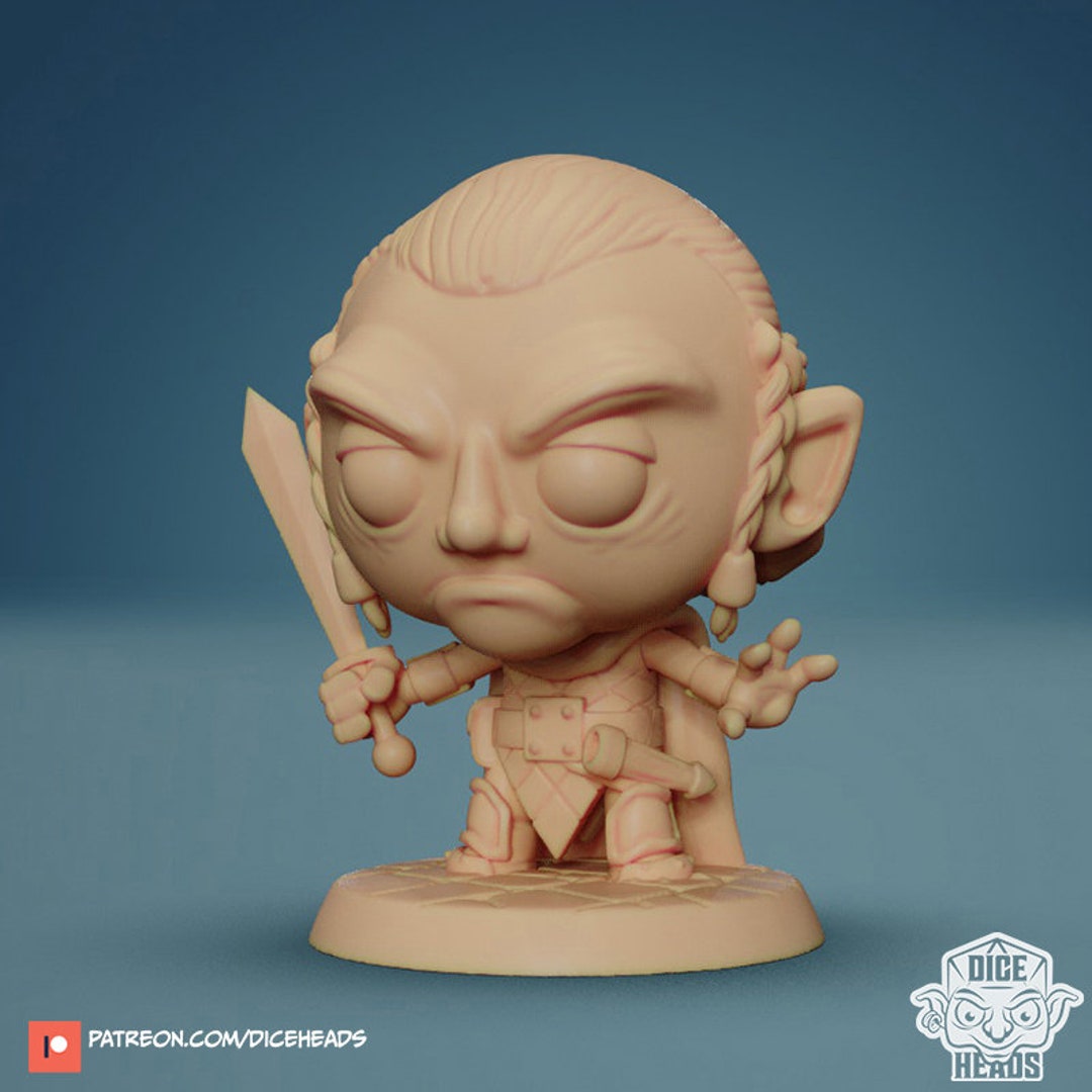 Gloom Stalker Ranger Chibi Miniature, Dice Heads, TTRPG Mini, Dnd ...