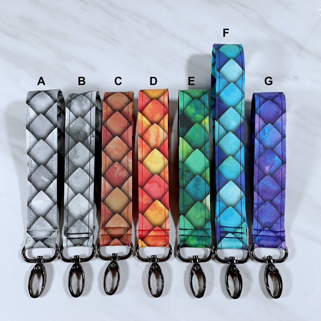 Dragonscale Wristlet Key Fob, Scale Mail, Lanyard, Watercolor, Dnd, RPG ...