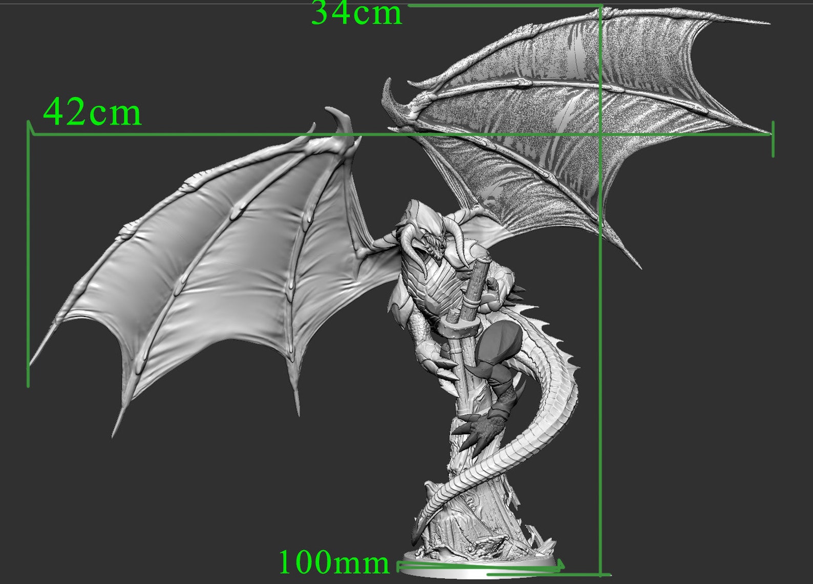 Armored Black Dragon Miniature, Arcane Dragon, Mini Monster Mayhem ...