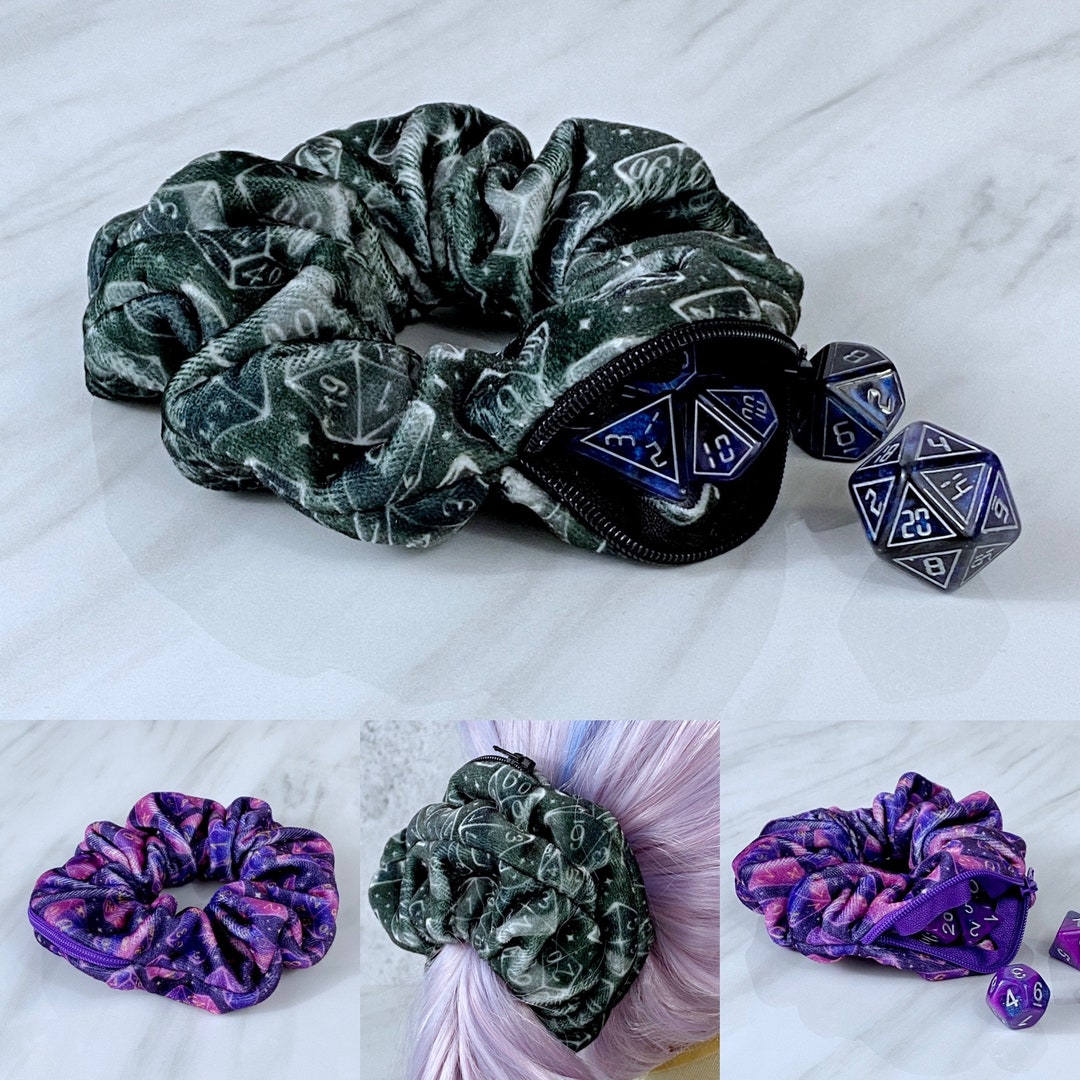 Velvet Dice Zipper Stash Scrunchie, Mimic, Stashie, Galaxy, Black ...