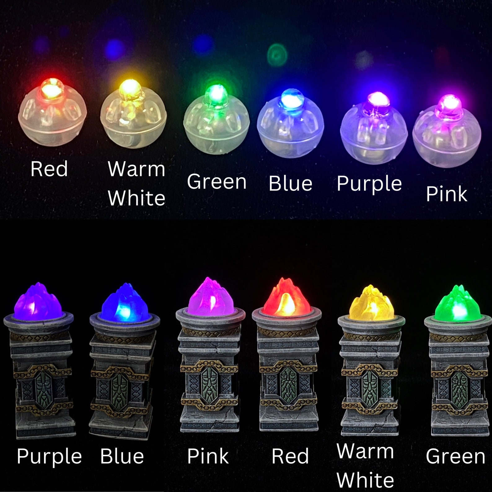 Column With Torch, LED Fantasy Miniatures, Light Effect, Dnd, TTRPG ...
