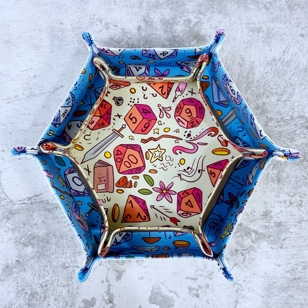 Large RPG Dice Hexagon Snap Dice Tray, Collapsible Dungeons Dragons Dice Valet, TTRPG - Etsy