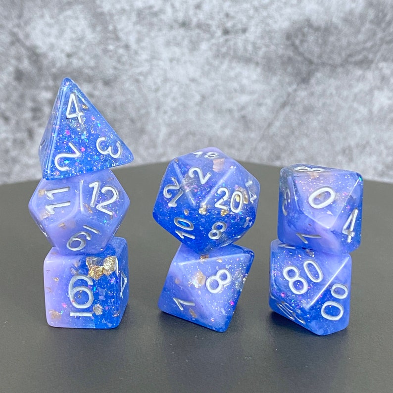 RPG Dice Water Sprite Mermaid Polyhedral 7 Die Set Glitter - Etsy