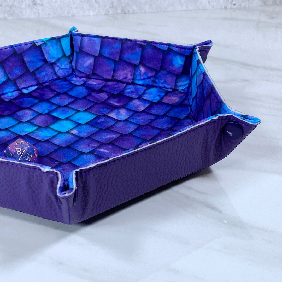 Large Dragon Scale Hexagon Snap Dice Tray, Collapsible Dungeons Dragons ...