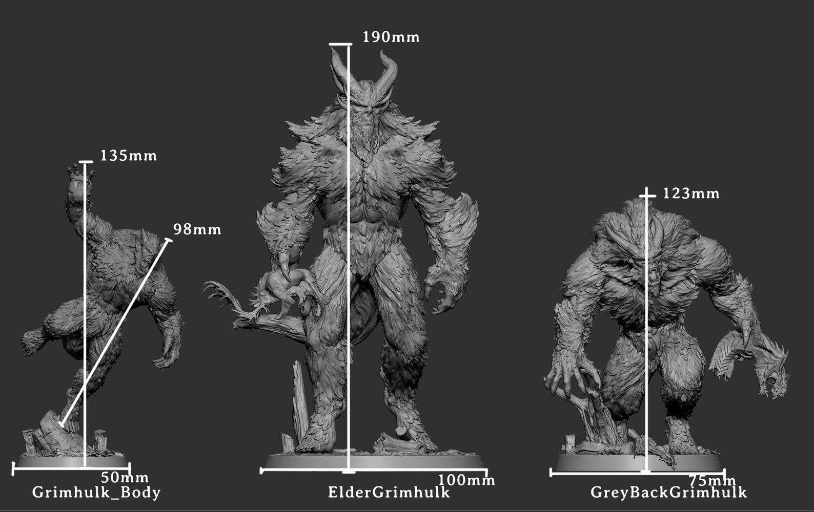 Grimhulk Miniature Yeti Miniature Mini Monster Mayhem TTRPG - Etsy