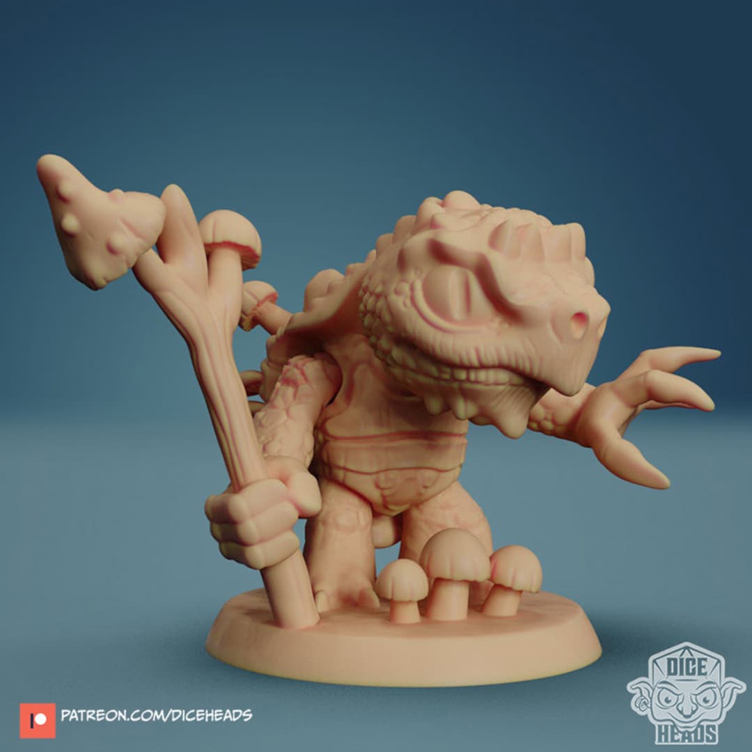 Tortle Chibi Miniature, Tortle Druid, Tortle Monk, Dice Heads, TTRPG ...