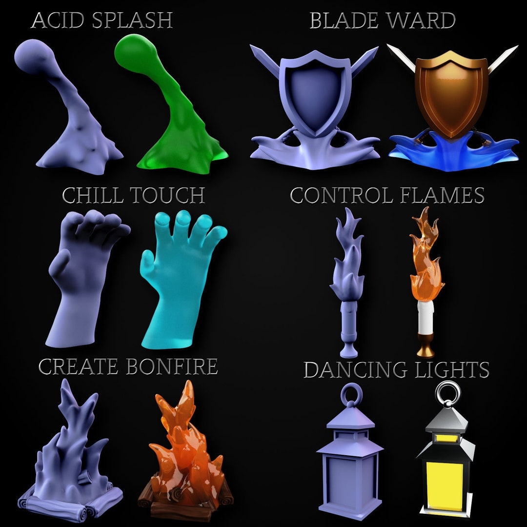 Cantrip Spell Effect, 3D Resin Printed Minis for Dungeons Dragons 5e - Etsy