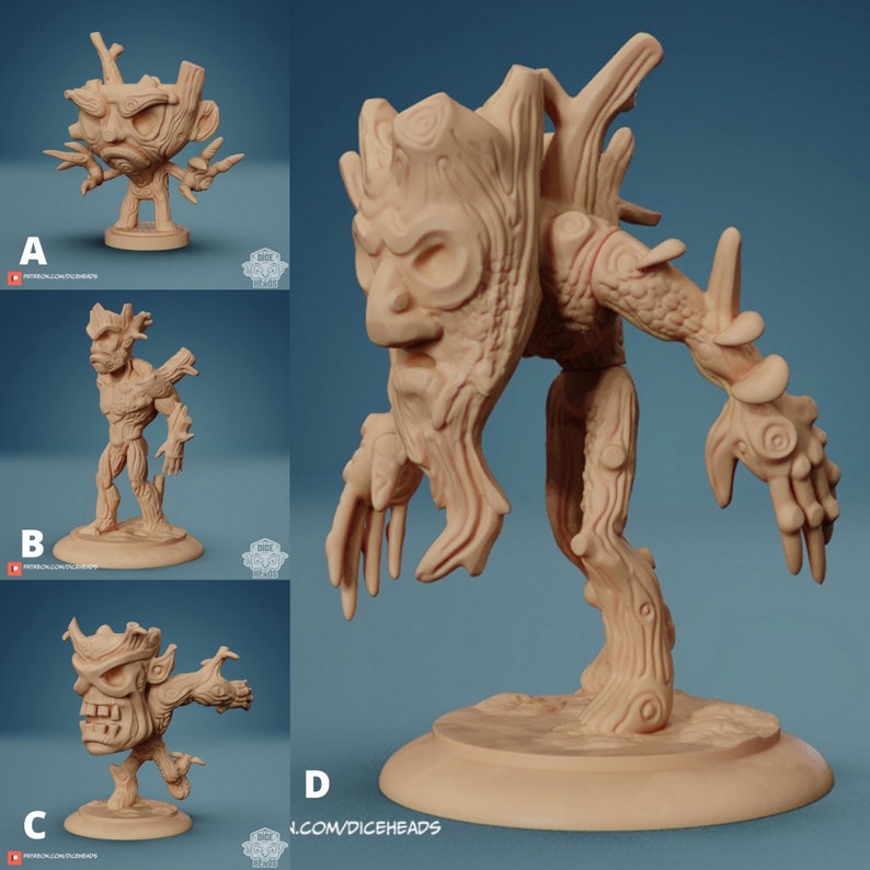 Ent Chibi Miniatures, Dice Heads, TTRPG Mini, Dnd, Pathfinder, Resin ...