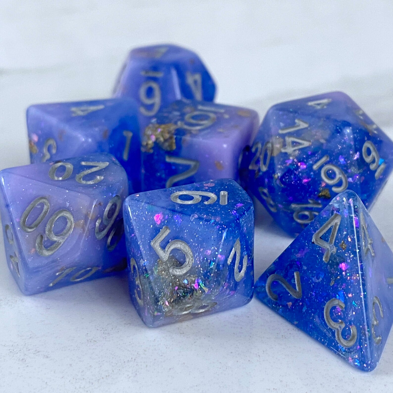 RPG Dice Water Sprite Mermaid Polyhedral 7 Die Set Glitter - Etsy