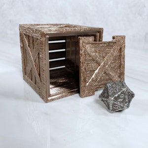 Wooden Crate Dice Box, 3D Printed RPG Gift, for Dnd Pathfinder Cthulhu ...