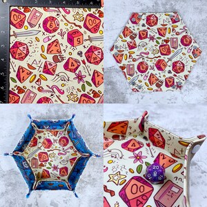 Large RPG Dice Hexagon Snap Dice Tray, Collapsible Dungeons Dragons Dice Valet, TTRPG - Etsy