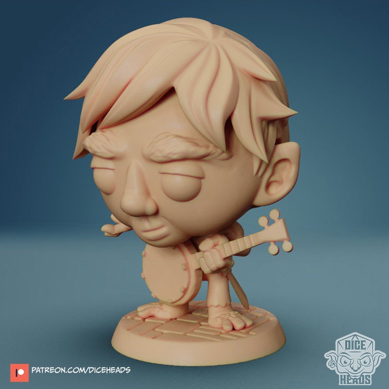 Halfling Bard Chibi Miniature Dice Heads TTRPG mini Dnd | Etsy