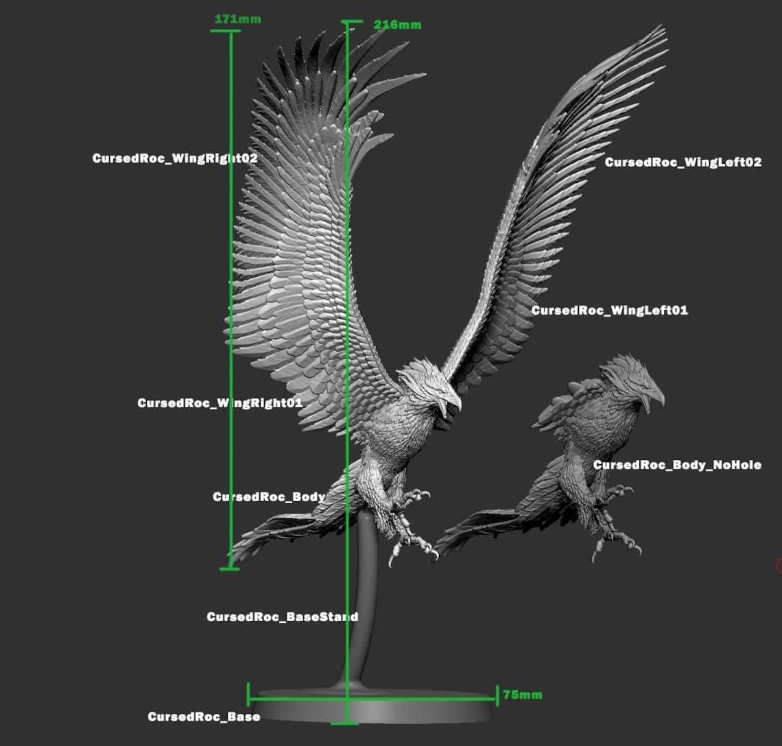 Cursed Roc Miniature, Huge Bird, Mini Monster Mayhem, TTRPG Mini, Dnd ...