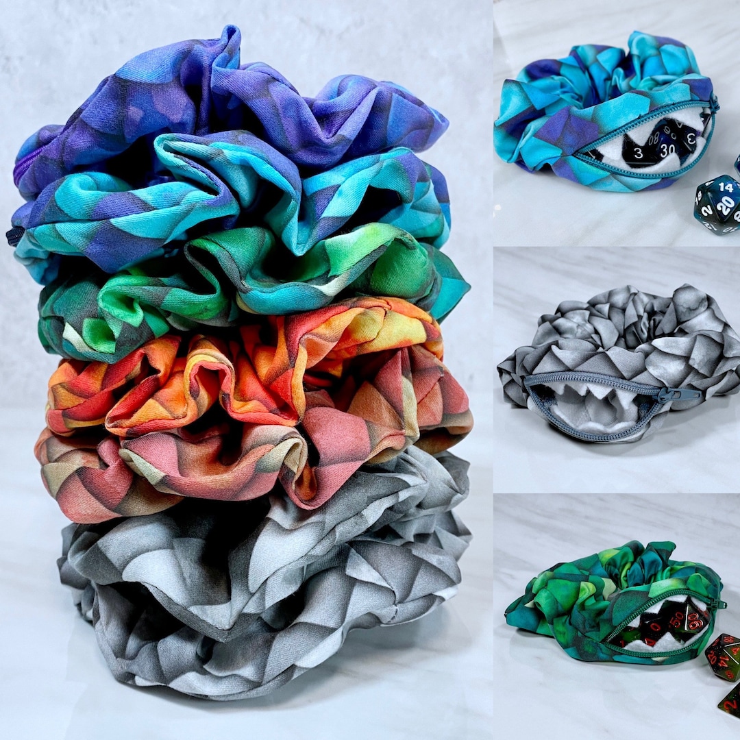 Zipper Stash Scrunchie, Mimic, Dragon Scale, Stashie, Dnd, Dice, RPG ...