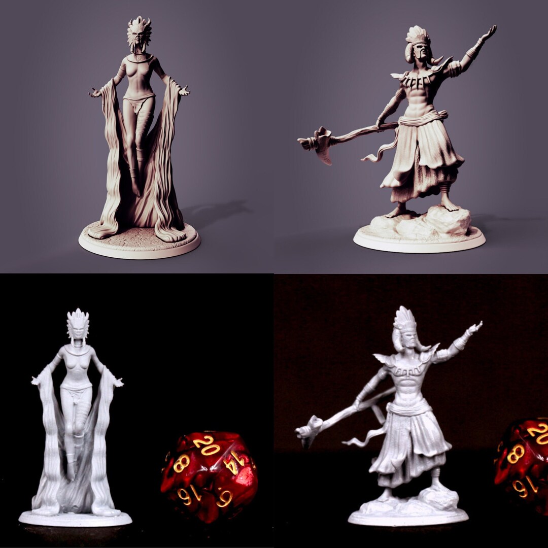 Oracle and Shaman Npcs, Jurassic Tribe, Tribal, Dnd, Resin Miniature ...