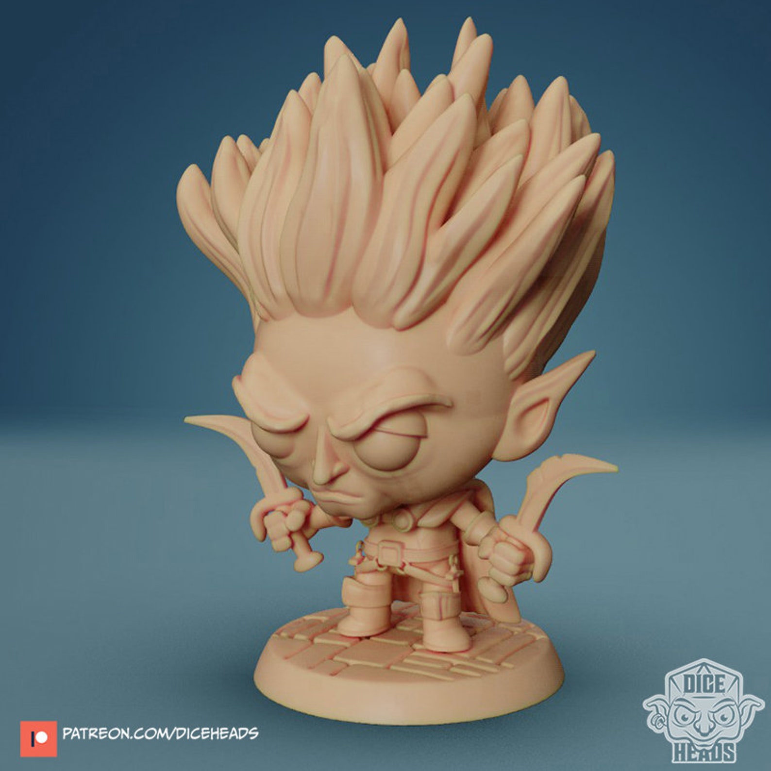 Drow Chibi Miniature Rogue Wizard or Priestess Dice Heads - Etsy