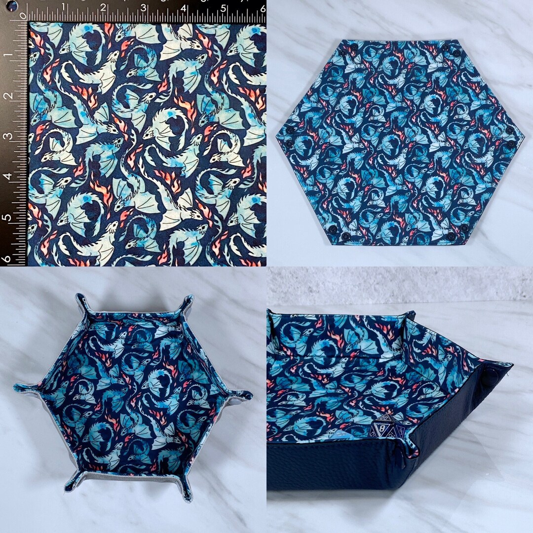 Small Dragons Small Hexagon Snap Dice Tray, Collapsible Dungeons Dragons Dice Valet, TTRPG - Etsy