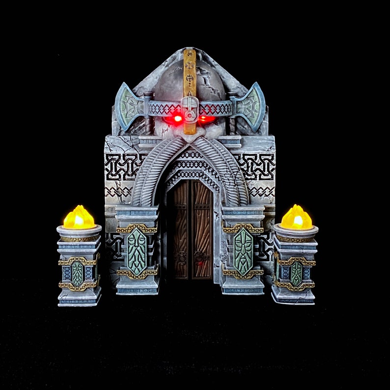 Dwarven Column With Brazier, LED Fantasy Miniatures, Light Effect, Dnd ...