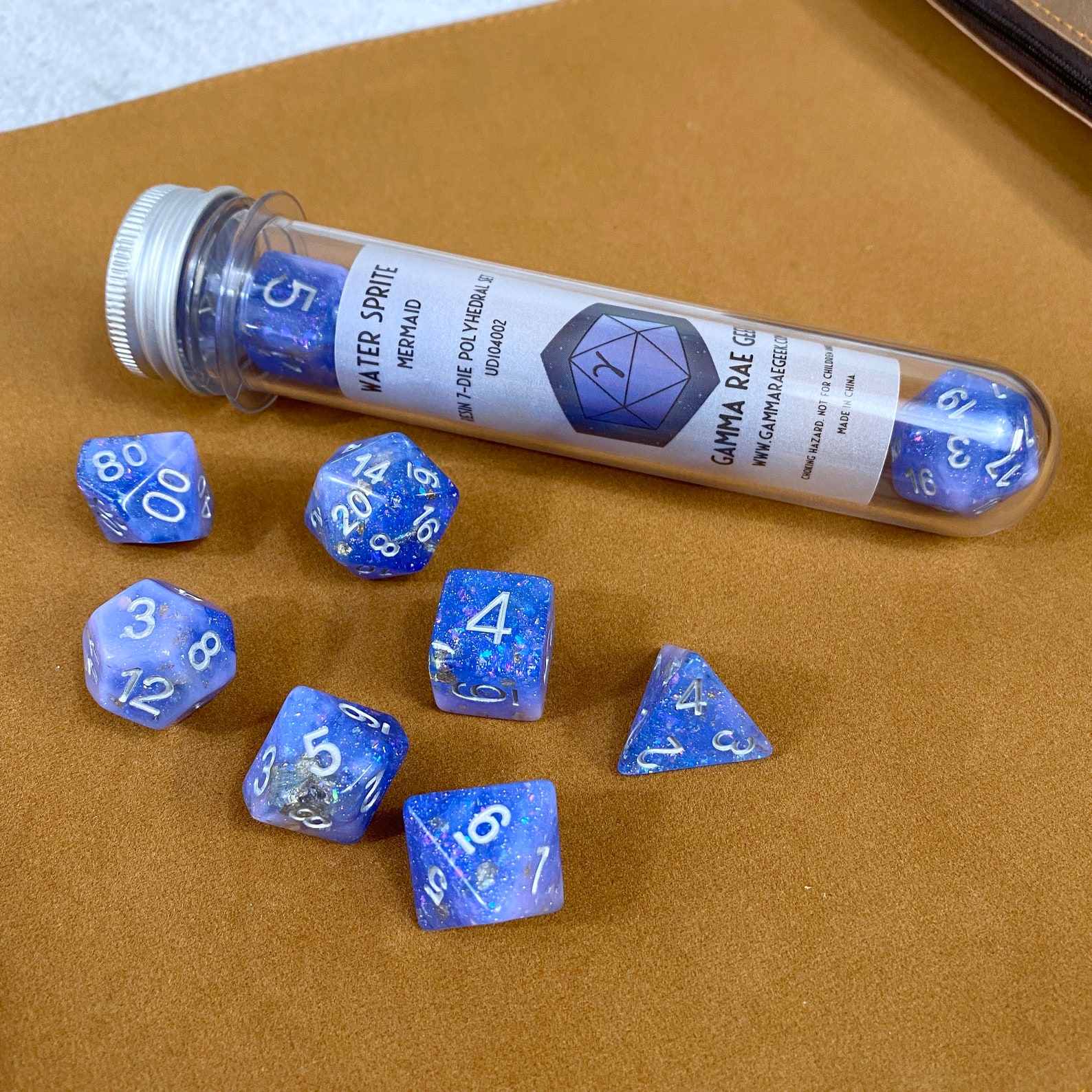 RPG Dice Water Sprite Mermaid Polyhedral 7 Die Set Glitter - Etsy