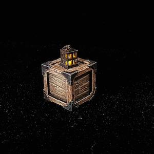 Lantern on Crate Stump or Barrel, Unpainted LED Fantasy Miniatures ...