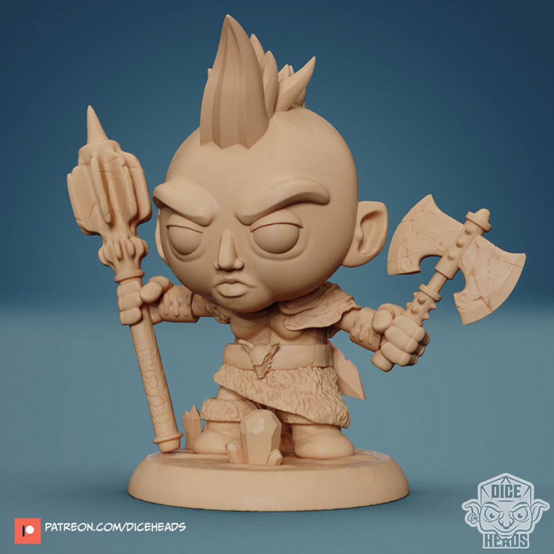 Goliath Chibi Miniature Female Goliath Goliath Beard Dice - Etsy
