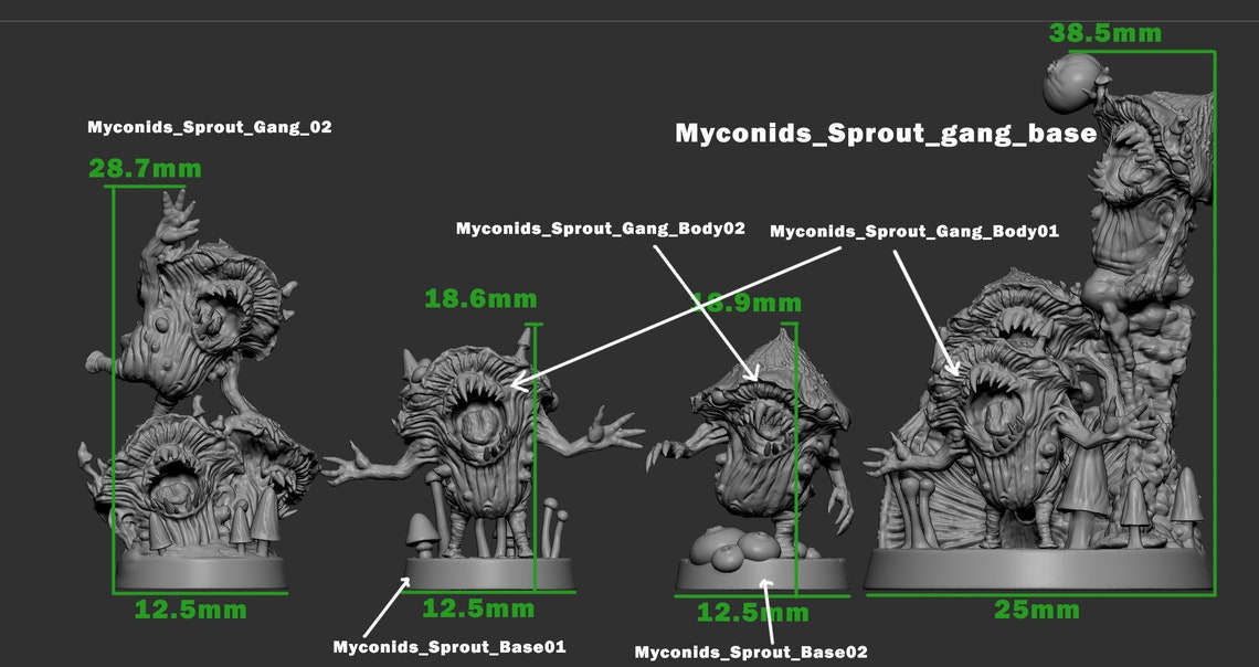 Myconid Sprout Miniature, Mushroom Folk Miniature, Mini Monster Mayhem ...