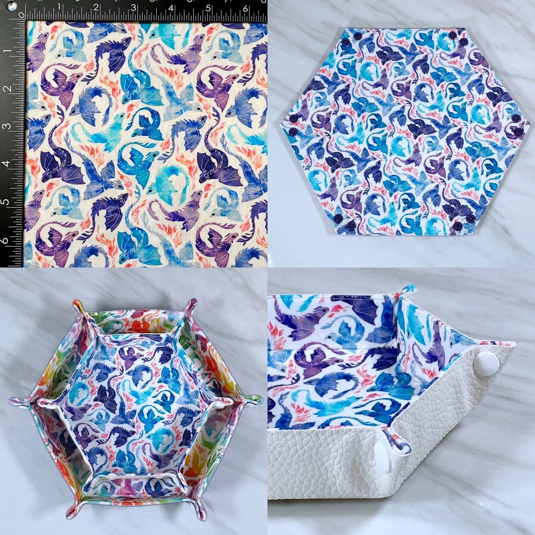 Small Dragons Large Hexagon Snap Dice Tray, Collapsible Dungeons ...