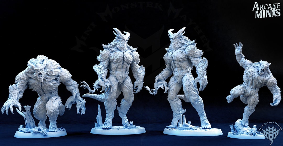 Grimhulk Miniature, Yeti Miniature, Mini Monster Mayhem, TTRPG Mini ...