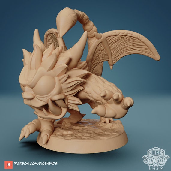 Manticore Chibi Miniature Dice Heads TTRPG Mini Dnd - Etsy