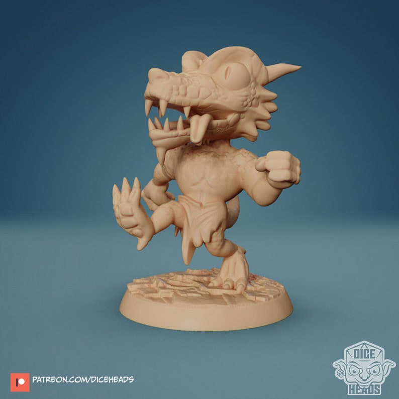 Kobold Chibi Miniature, Minion Miniature, Dice Heads, TTRPG Mini, Dnd ...