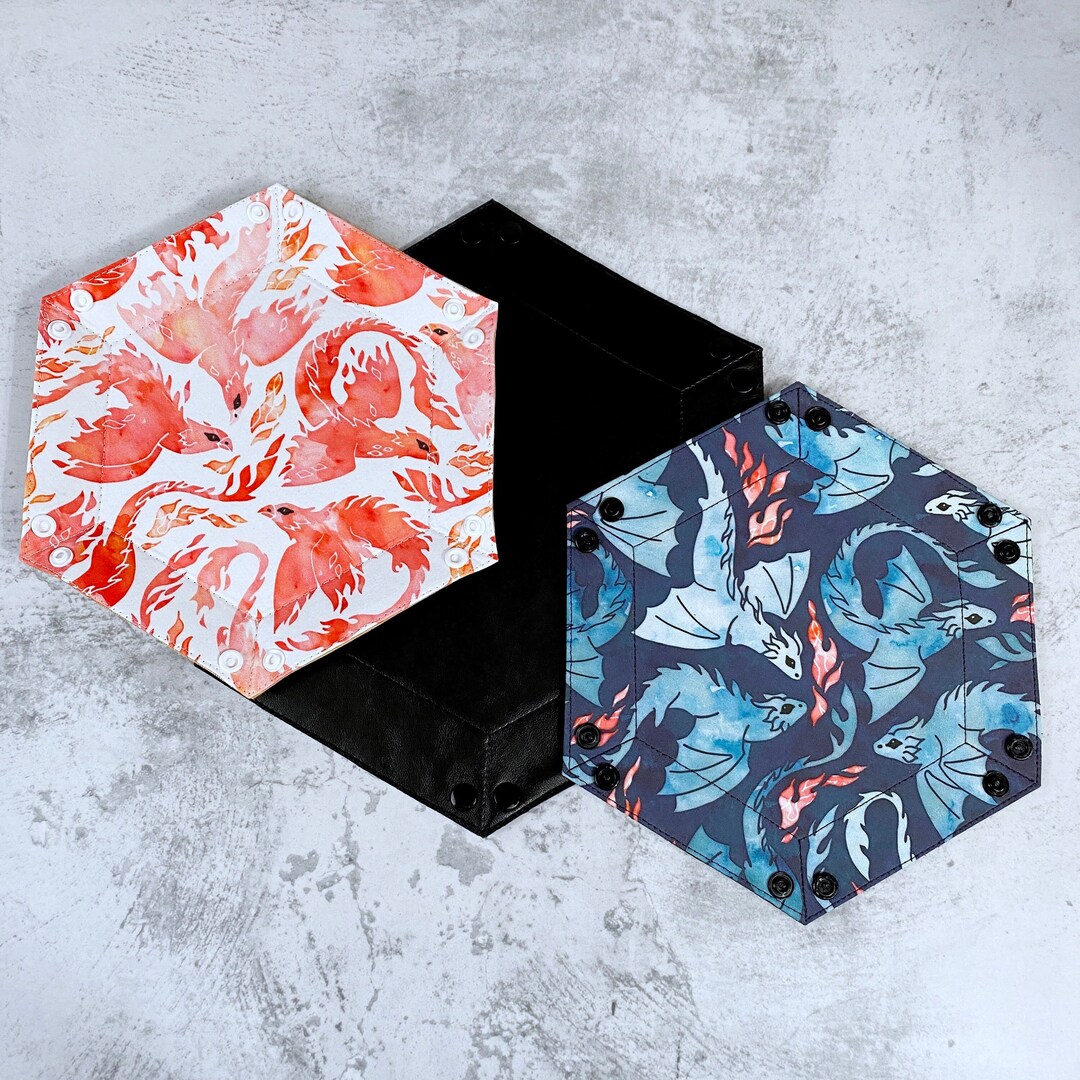 Large Dragons Large Hexagon Snap Dice Tray, Collapsible Dungeons ...