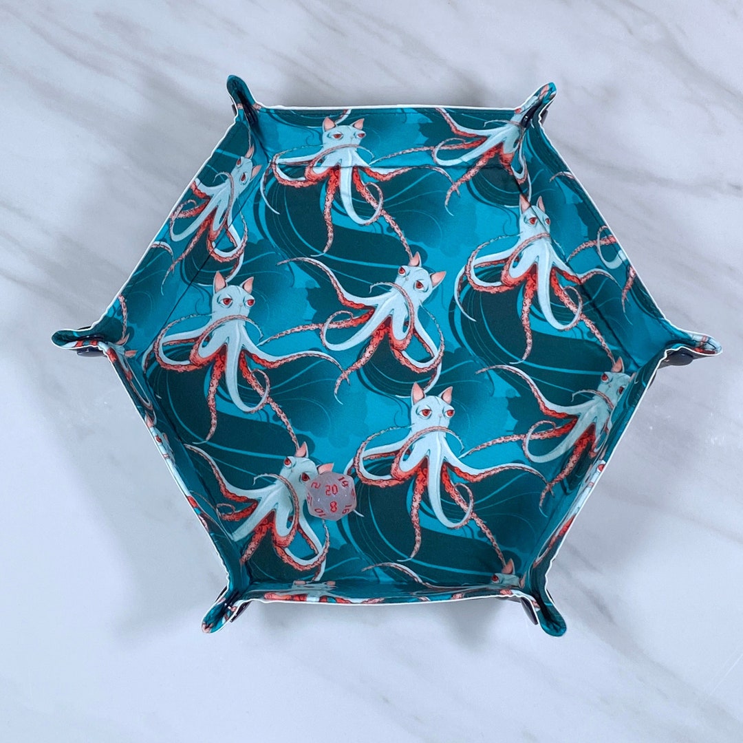 Cathulhu Hexagon Snap Dice Tray, 2 Sizes, Dungeons Dragons Dice Valet ...