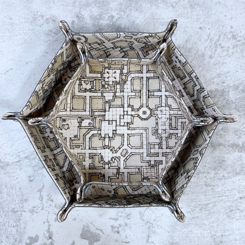 Dungeon and Fantasy Maps Hexagon Snap Dice Tray, 2 Sizes, Dungeons ...
