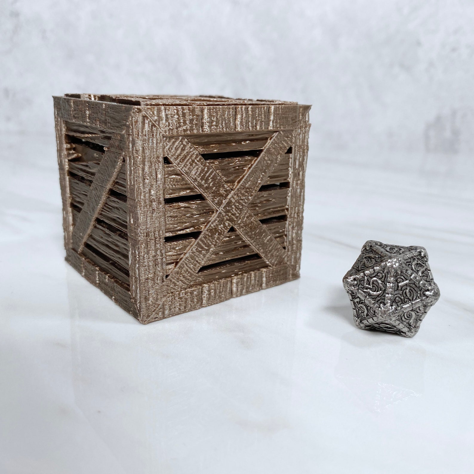 Wooden Crate Dice Box 3D printed RPG Gift For Dnd Pathfinder | Etsy