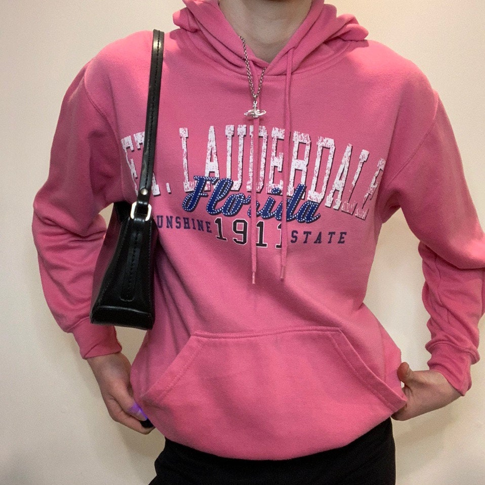 Sudadera con capucha gráfica rosa | Etsy