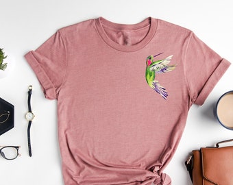 Hummingbird Shirt Watercolour Birds T-shirt Nature Tee - Etsy