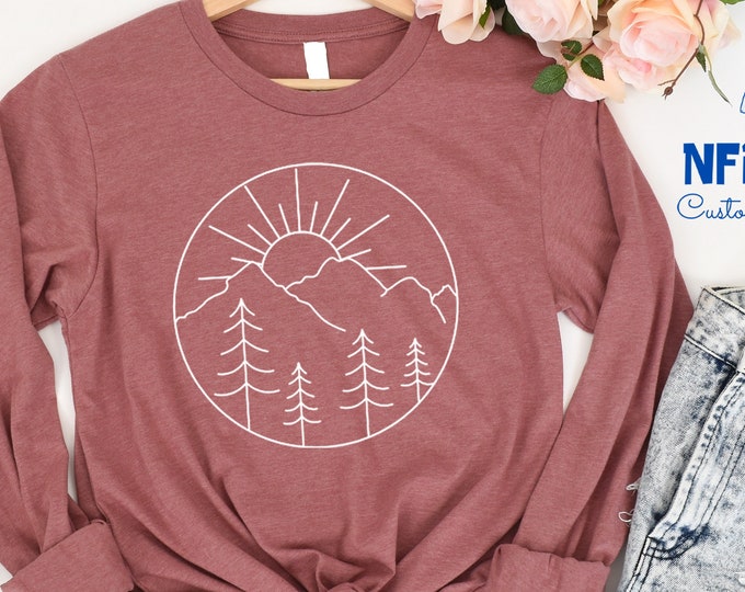 Hiking Long Sleeve Shirt, Mountain and Nature Shirt, Adventure ...