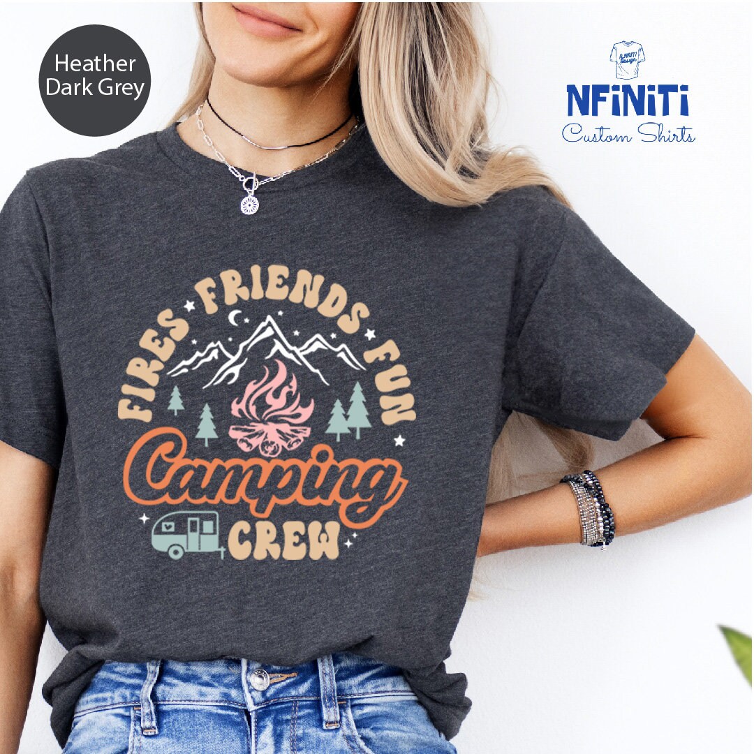 Campfire Friends Matching Shirt, Fires Friends Fun Camping Crew Tees ...