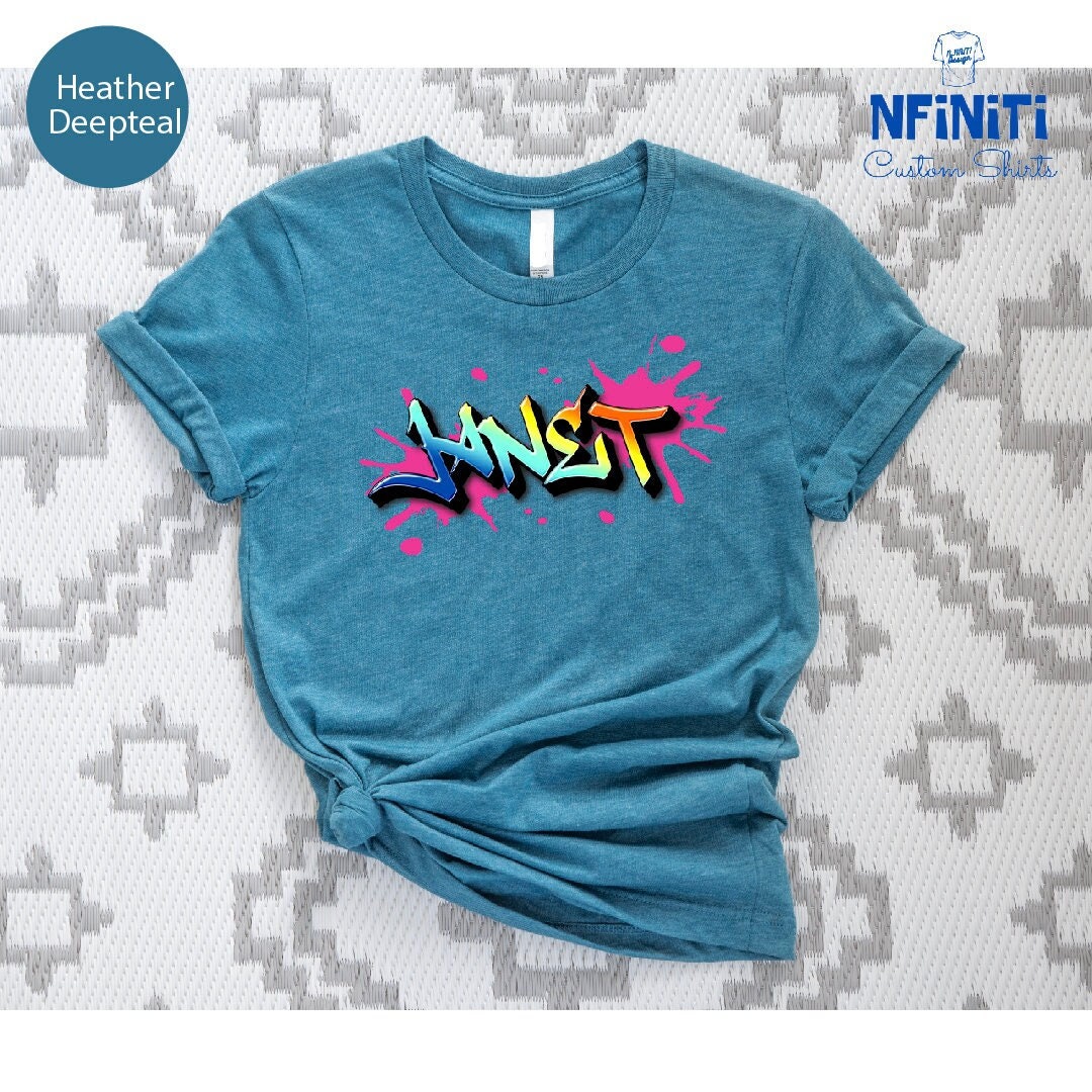 Custom Graffiti Tee, Your Name Graffiti Print Shirt, Personalized Name ...