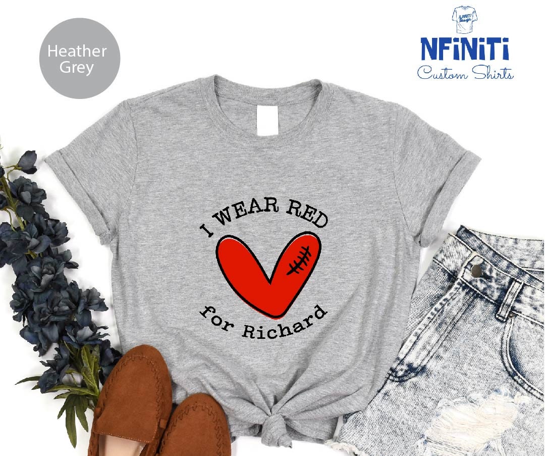 Custom Heart Disease Shirt Shirt, Custom Name Heart Month Awareness ...